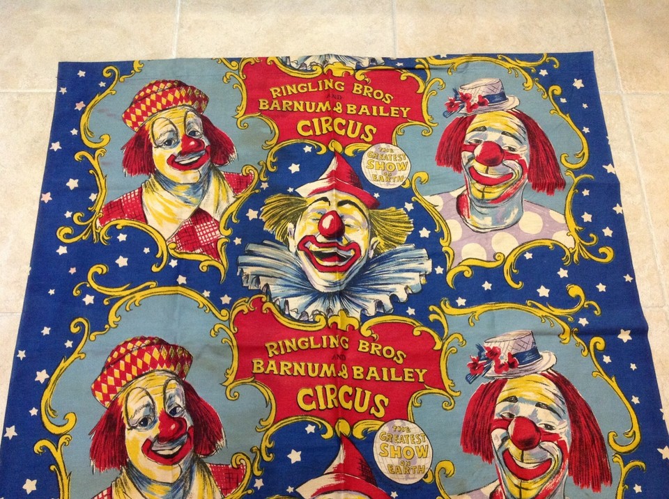 Rare Vintage Ringling Bros And Barnum & Bailey Banner 42" x 44" L@@@@K ...