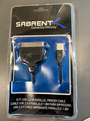 Sabrent USB to Parallel Printer Cable USB A Male 2.0 Black 6 ft Model ...