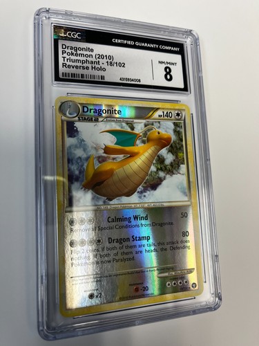 Pokemon 2010 Dragonite 18/102 CGC 8 NM/M Reverse Holo Rare HS ...