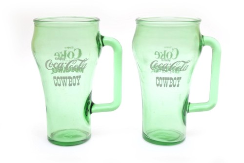 Coca Cola Whataburger Cowboy Coke Glasses Green Handled Mug - Qty 2 | eBay