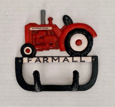 International Farmall 5" x 5" Cast Iron Wall Mount Coat or Key Hook ...
