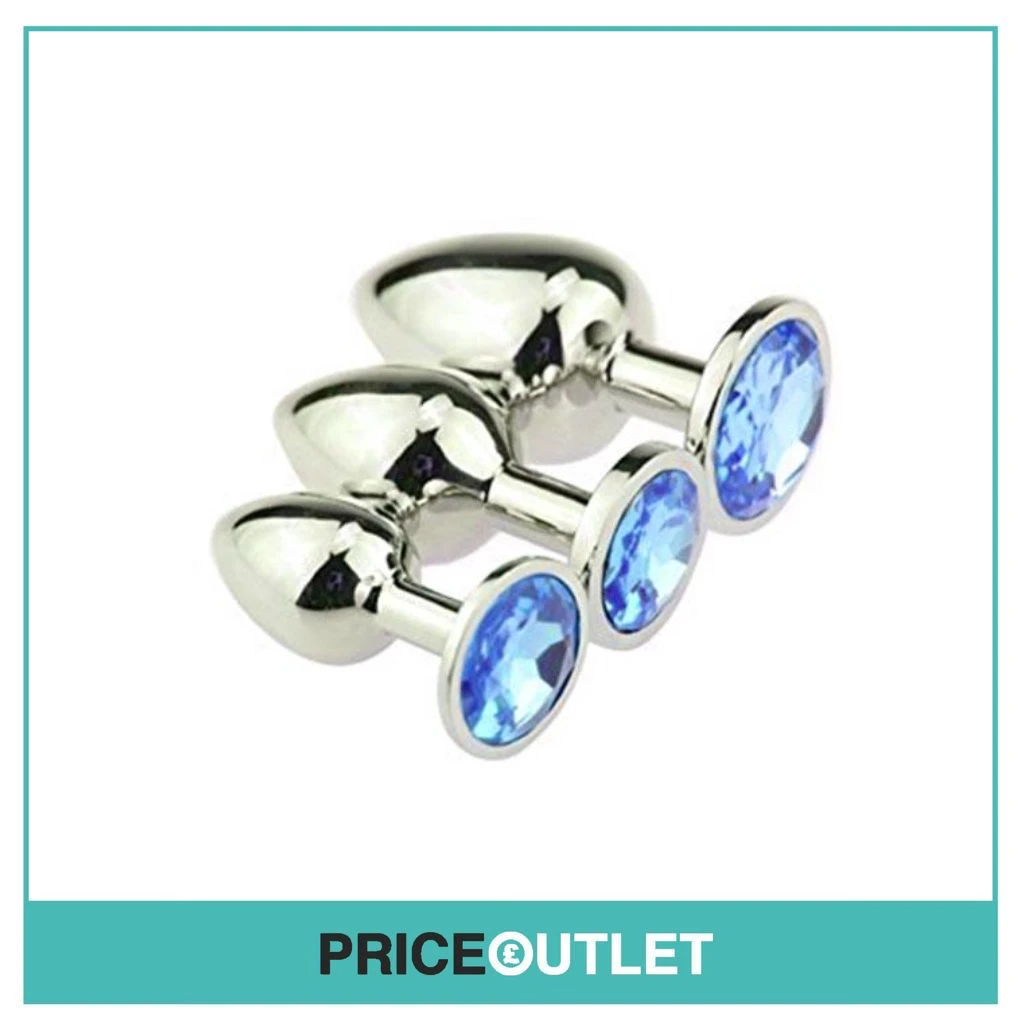 3PCS Diamond Stainless Steel Jewelled Anal Butt Plug Buttplug Set | eBay