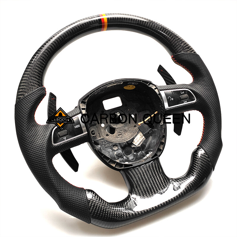 REAL CARBON FIBER Steering Wheel FOR AUDI A4 A5 S4 S5 S6 S8 B7 B8 FIT ...
