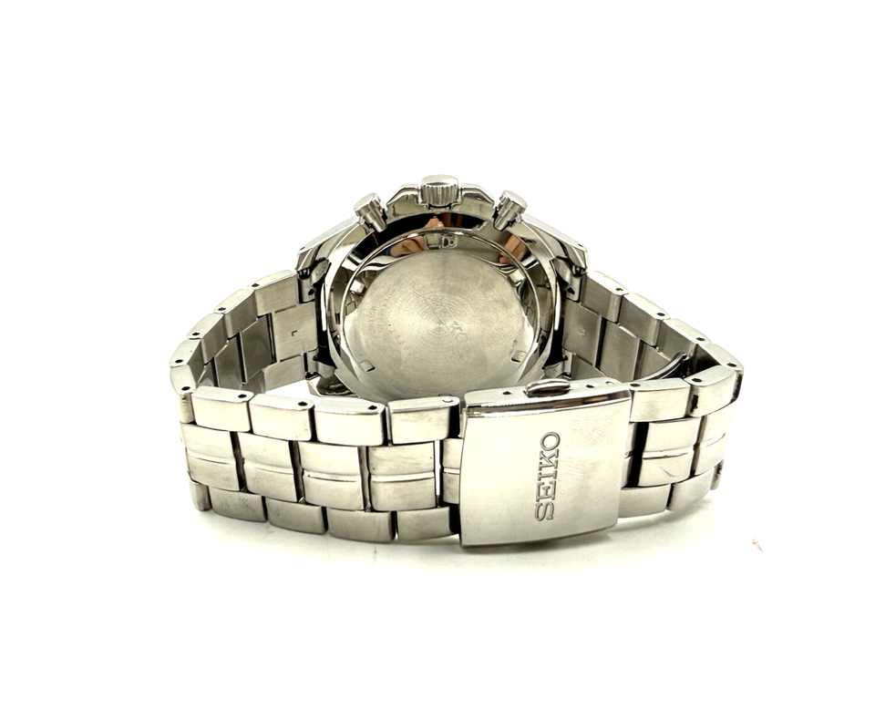 Mens Seiko 8T63-00J0 Navy Blue Dial Chronograph Date Wrist Watch w ...