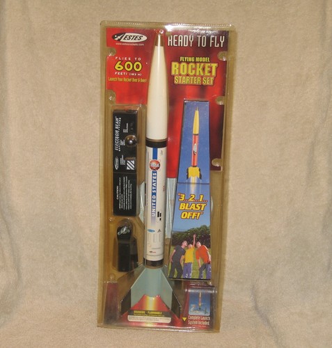 ESTES Ready To Fly Rocket Starter Kit US NSA 18" tall vintage NEW 1999 ...