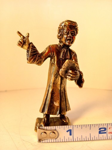 Bronze 3.5" Preacher, Father, Judge, Minister Victorian Figure Robe Wig ...