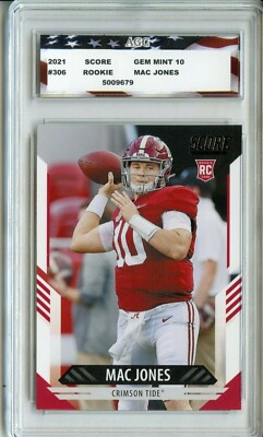 2021 Panini Score #306 Mac Jones Rookie Card AGC 10 Gem Mint | eBay