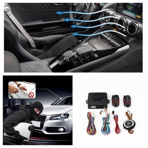 7pcs Car Keyless Entry Engine Start Alarm System Push Button Remote ...