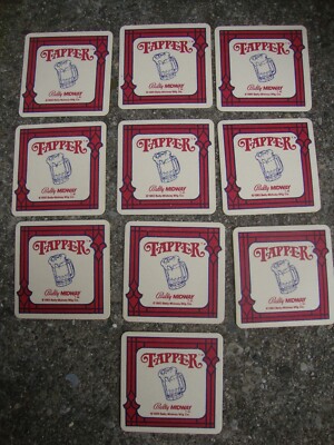10 Vintage 1983 TAPPER Bally Midway NOS Arcade Game Drink Coasters beer ...