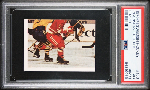 1970-71 Vladislav Tretjak/Tretiak Swedish Hockey Puzzle Rookie RC #160 ...