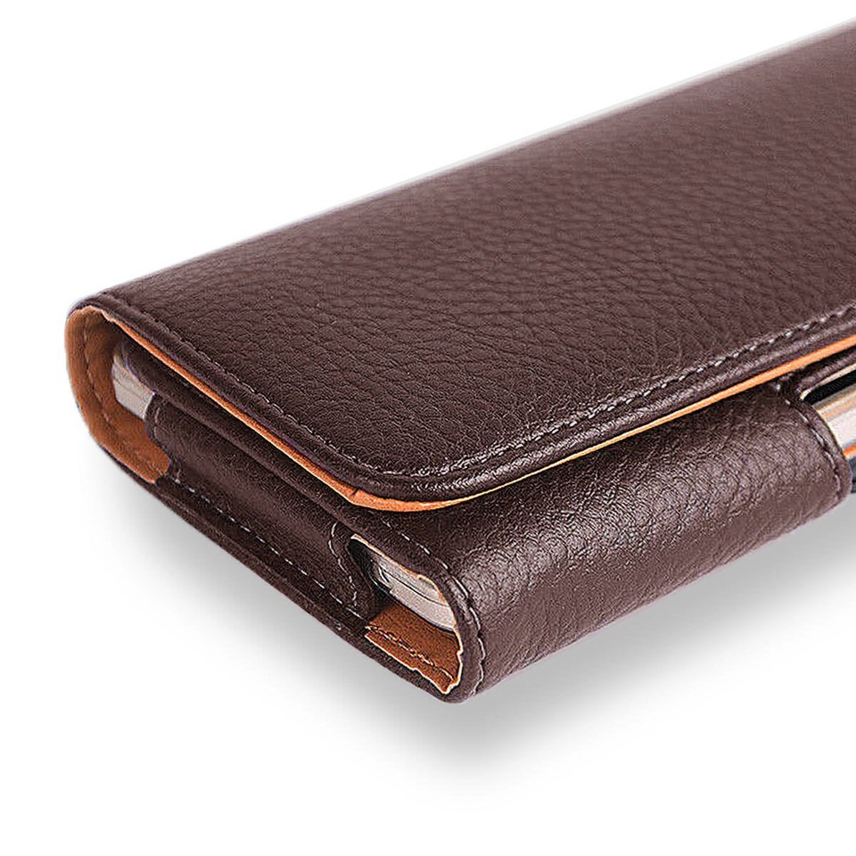 For iPhone 16 Plus 16 Pro/Pro Max Leather Carry Pouch Belt Clip Loops ...