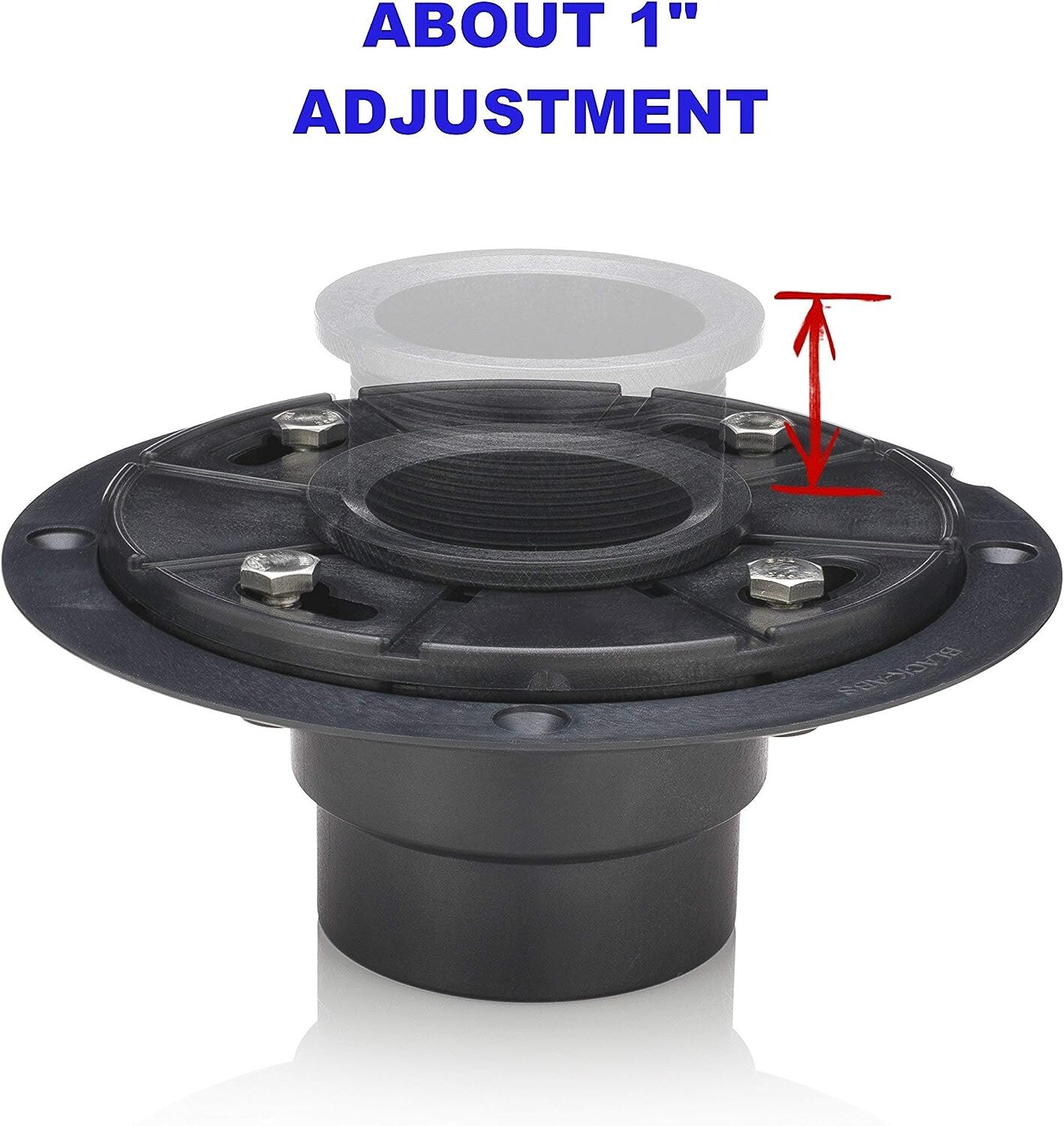 2 INCH Shower Drain Base with Adjustable Ring + Rubber Coupler for ...