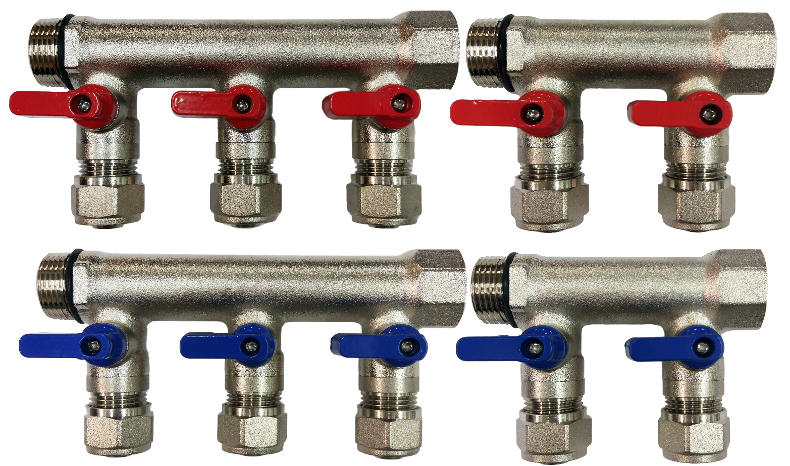 1" 5-Loop/Port Ball Valve Brass PEX Manifold for 1/2" PEX Tubing w ...