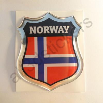 Sticker Norway Emblem 3D Resin Domed Gel Norway Flag Vinyl Decal Car ...