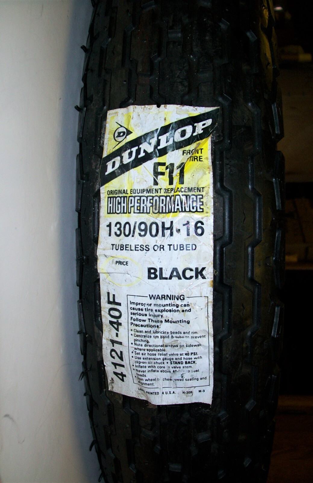 DUNLOP Qualifier F11 130/90x16 front tire-black wall (NOS) | eBay