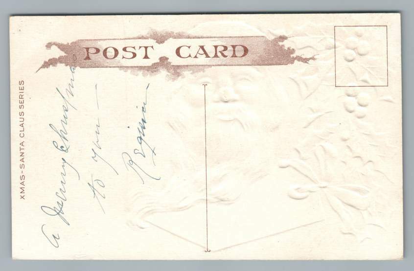 Stoic Santa~Strange Antique Christmas Postcard~Embossed Snowy Village ...