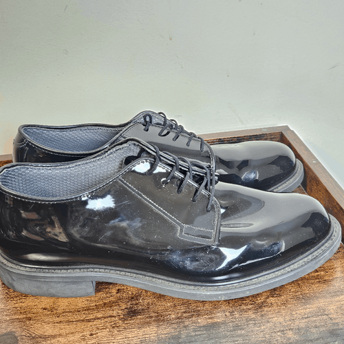 Bates High Gloss Duty Oxford Dress Shoes Vibram Sole Men’s Black Size ...