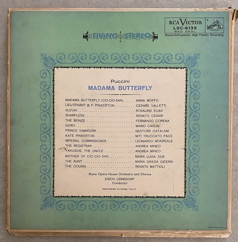 Madama Butterfly Liensdorf Rome Puccini Vinyl Record Box Set | eBay