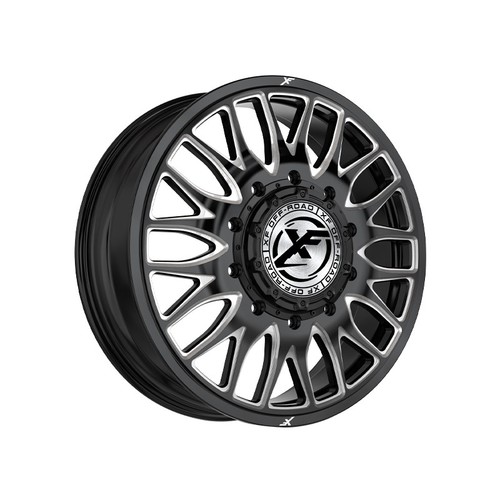 (1) XF Dually XF-240 Dually Gloss Black & Milled 24X8.25 8x210 154.3 ...