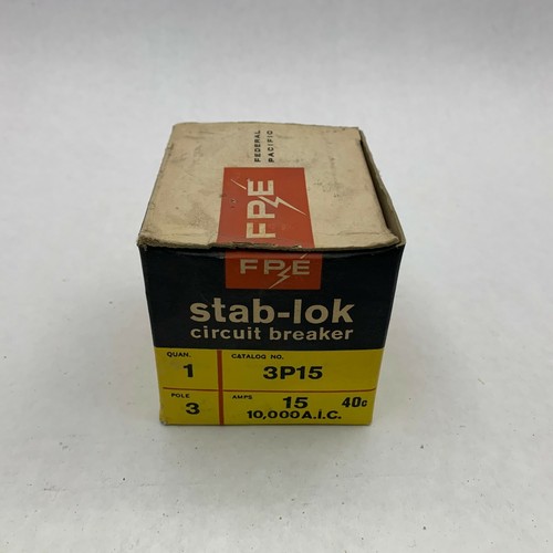 Federal Pacific 3P15 NIB 3P 15A 240V Breaker See Pics #B59 | eBay