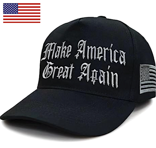 Gothic DARK MAGA Hat Trump Elon Musk Black Cap With USA Flag LIMITED ...