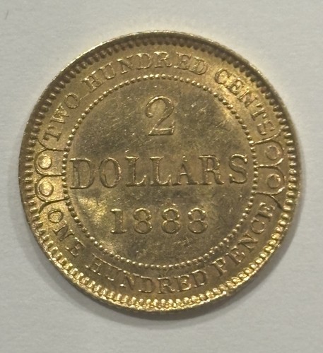 Scarce 1888 Newfoundland $2 Two Dollars Gold Coin - Superb Condition ...