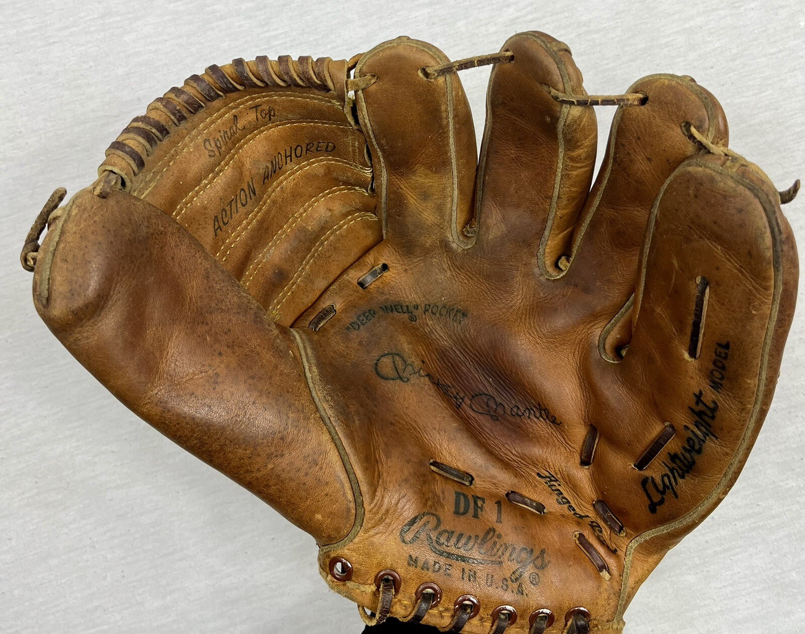 Vintage Mickey Mantle Rawlings U.S.A. DF1 Baseball Glove Rare Right ...