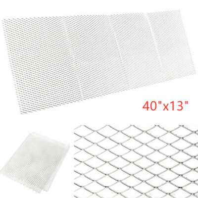 DIY 40"x 13" Car SUV Front Bumper Fender Grille Net Mesh Vent Silver ...