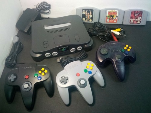 Nintendo 64 N64 - Video Game Console Bundle - 3 Controllers - 3 Games ...