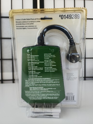 Utilitech #0149289 Outdoor 3 Outlet Digital Photocell Timer | eBay