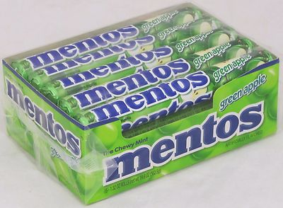 Mentos Green Apple Flavored Chewy Candy 1 Box 15 Rolls Mints Apples ...
