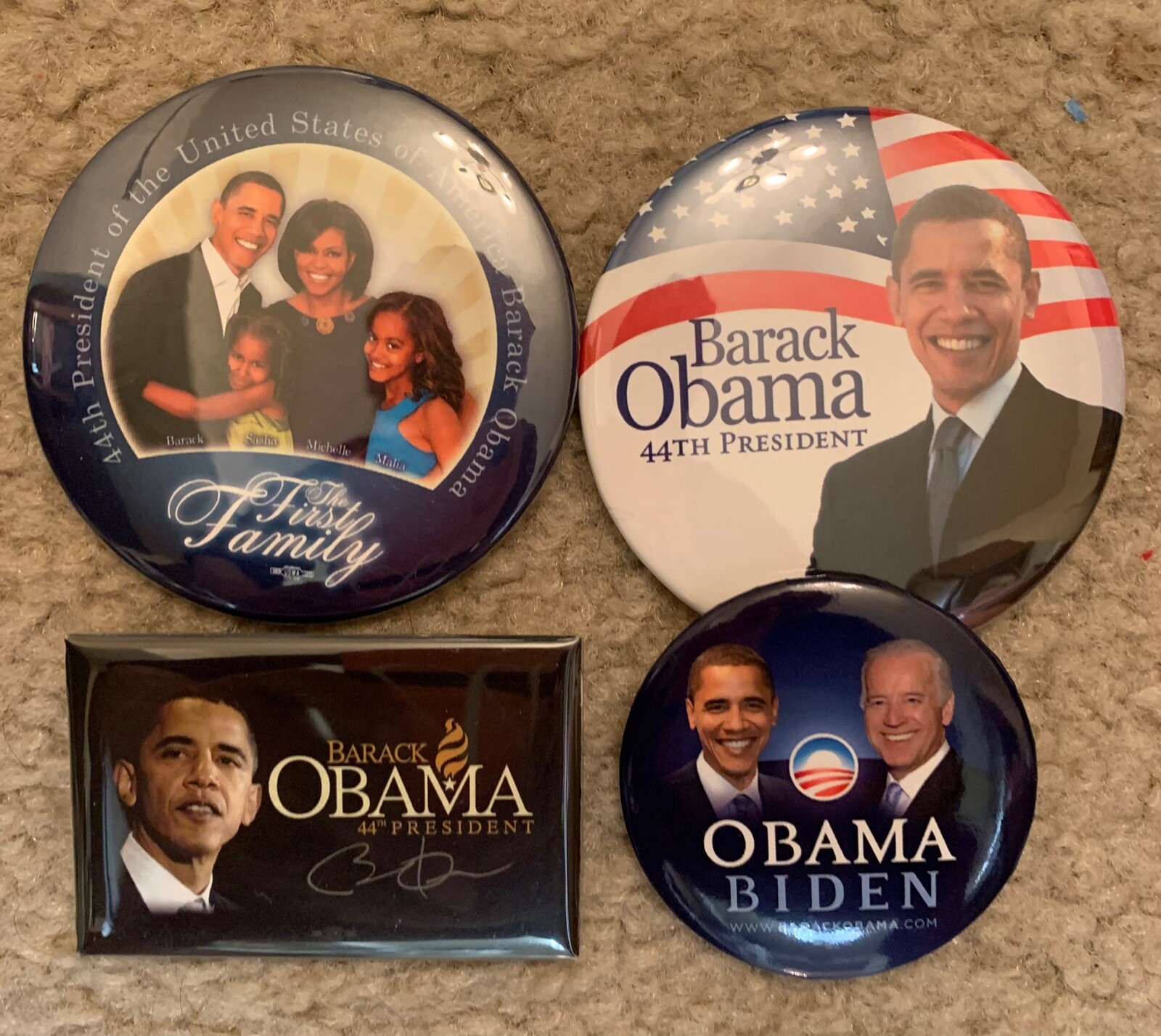 LOT OF 4 BARACK OBAMA 2008 CAMPAIGN PINBACK BUTTONS | eBay