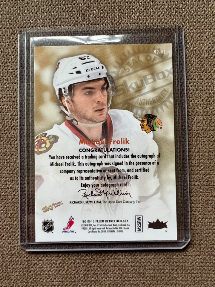 MICHAEL FROLIK SKYBOX AUTOGRAPHICS FLEER RETRO 2012-13 | eBay