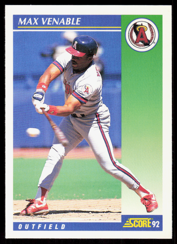 1992 Score 477 Max Venable California Angels | eBay