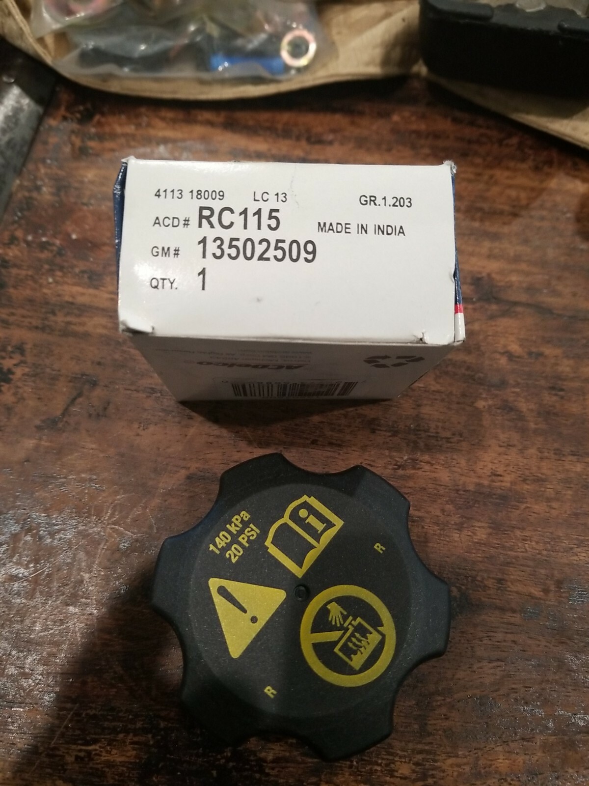 ACDELCO GENUINE PARTS CAP PART # RC115 GM PART # 13502509 | eBay