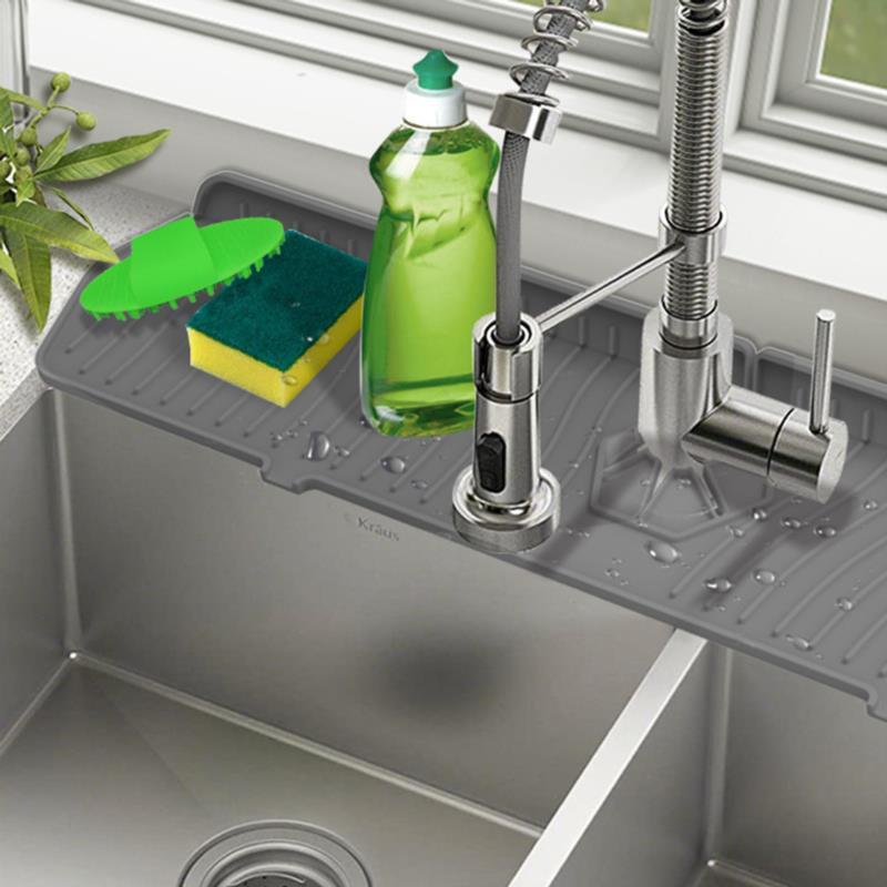Kitchen Faucet Absorbent Mat Silicone Sink Splash Water Draining Pad Protec MB | eBay