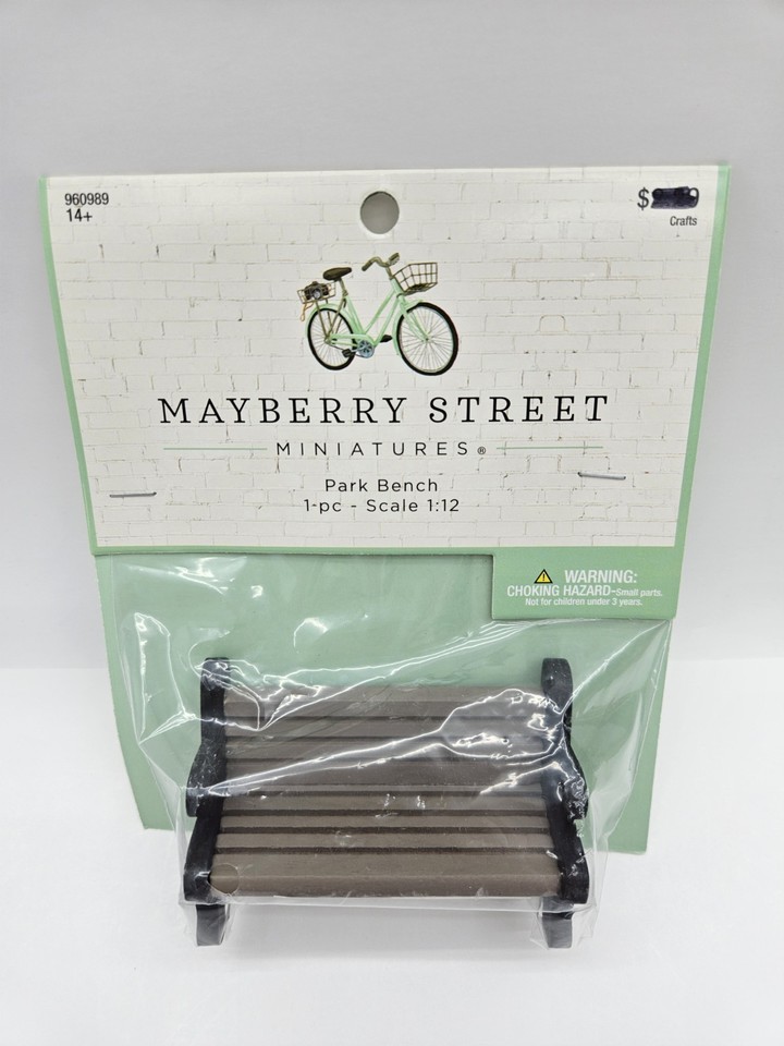Mayberry Street Miniatures Park Bench 1:12 Scale Dollhouse Mini ...
