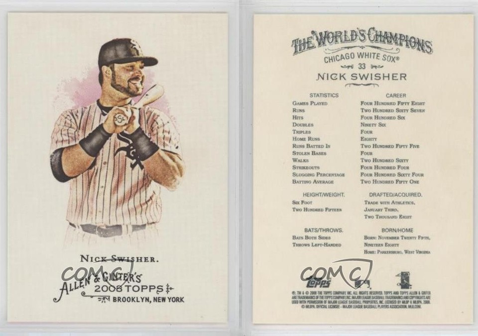 2008 Topps Allen & Ginter's Nick Swisher #33 2k3 | eBay