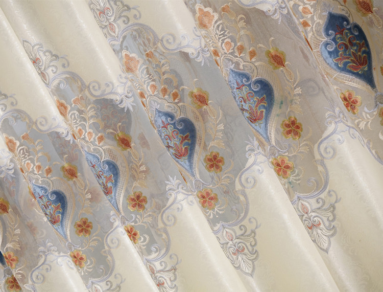 *luxury European water soluble embroidery white cloth curtain drape ...