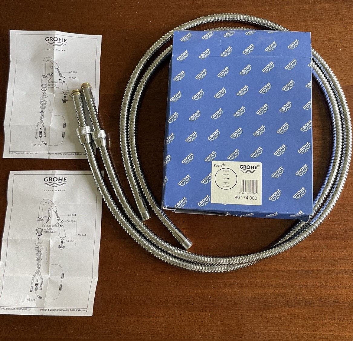 Two Grohe 46174000 Metalflex Hoses 59” For K4 K7 Bridge & Ladylux Cafe ...