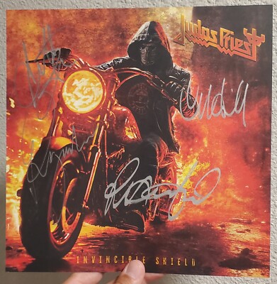 Judas Priest SIGNED Invincible Shield Purple Color Vinyl LP missing ...