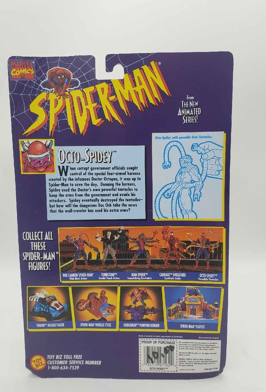 Toy Biz 1995 Marvel Spider-man Animated Series Octo-Spidey Figure Doc ...