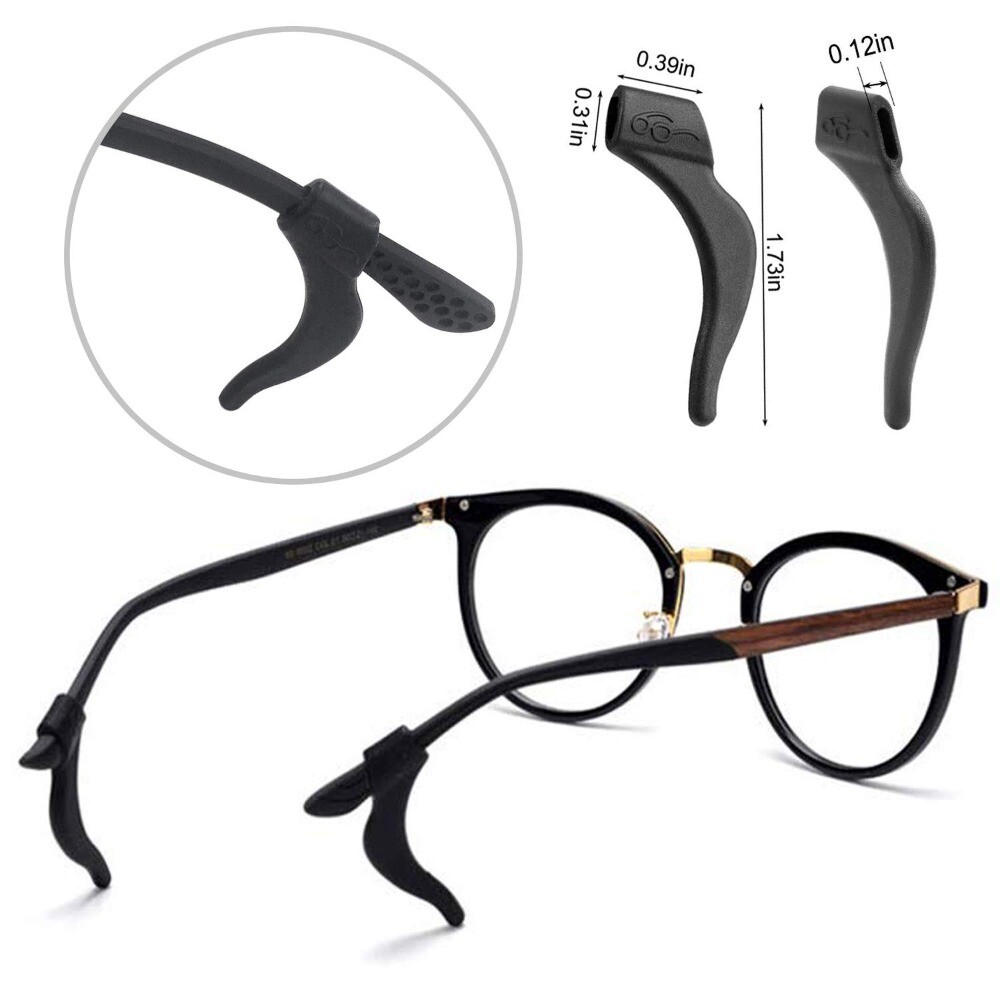 12Pairs Spectacle Stoppers Eyeglasses Retainers Silicone Glasses Temple ...