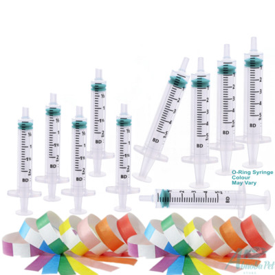 Puppy Dog Kitten Sterile 10 Feeding milk Syringe Set Whelping ID band ...