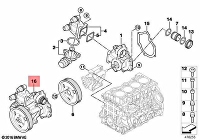 Genuine BMW E46 E60N E81 E82 E83 E83N E84 E85 E87 Water Pump OEM ...