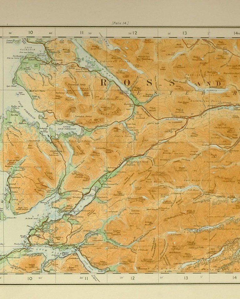 1924 LARGE SCOTTISH MAP HEBRIDES LITTLE MINCH ISLAND OF SKYE ROSS ...