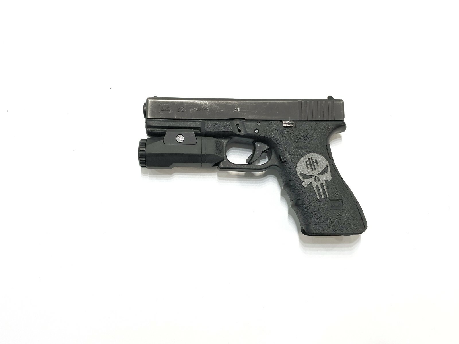 HANDLEITGRIPS Textured Rubber Gun Grip Tape GRAY SKULL KIT for Glock 22 ...