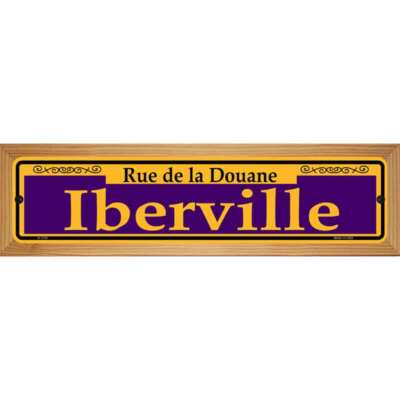 Iberville Purple Novelty Wood Mounted Small Metal Street Sign WB-K-1153 ...