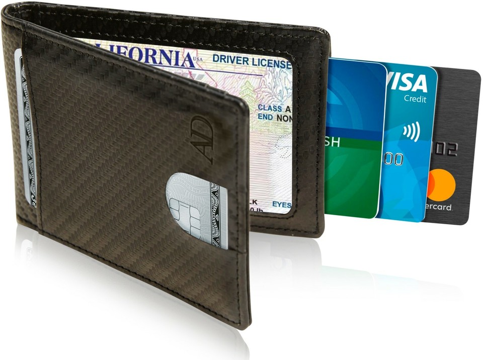 Slim Wallets For Men Bifold Mens Wallet With Removable Money Clip RFID ...