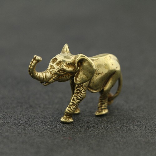 5cm Chinese Antique Copper Elephant Statue Tea Pet Ornaments Desktop ...
